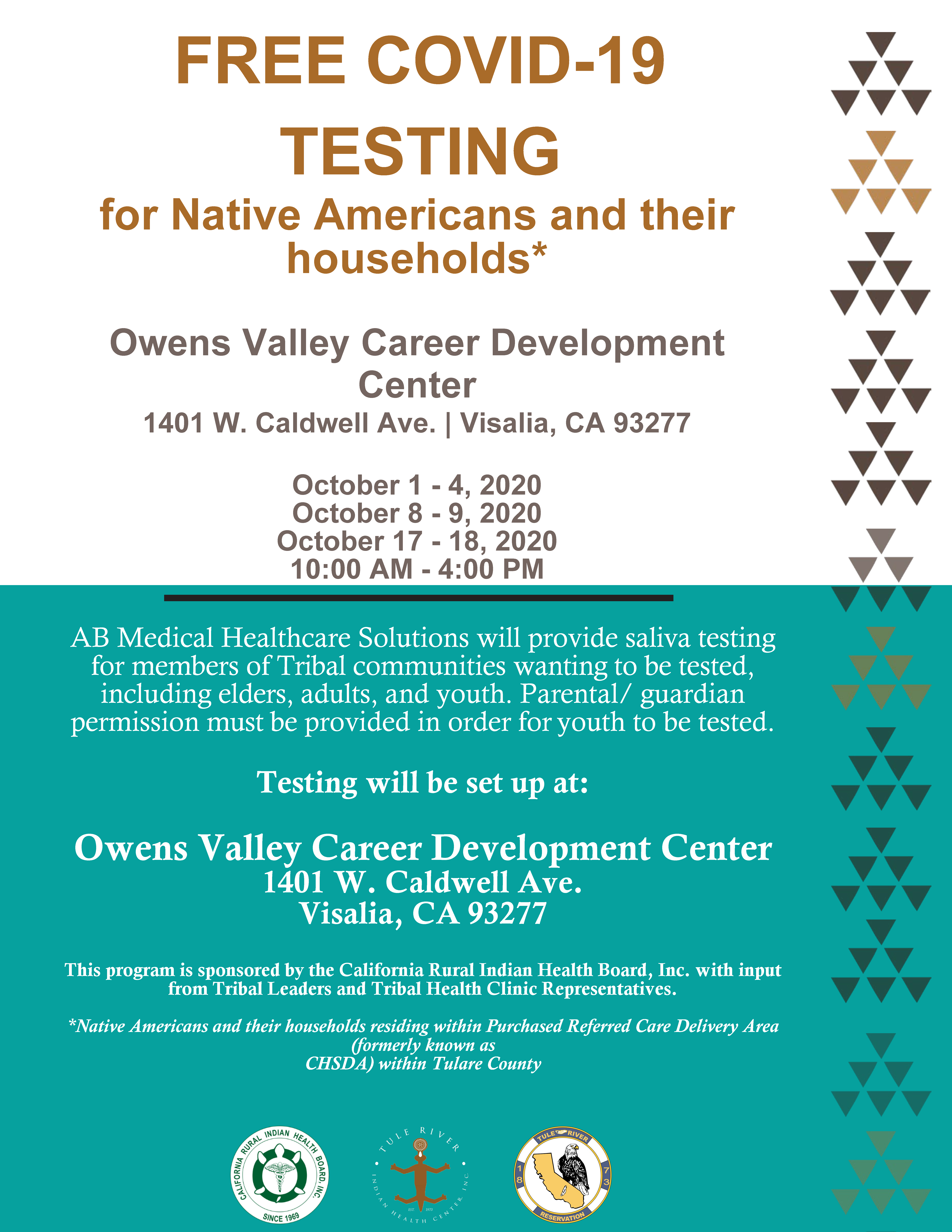 AB MED Visalia Testing Flyer – Tule River Indian Health Center, Inc.